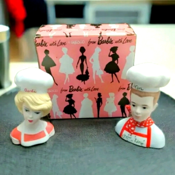Enesco | Accents | 994 Barbie Ken Chef Enesco Salt Pepper Shaker Set ...